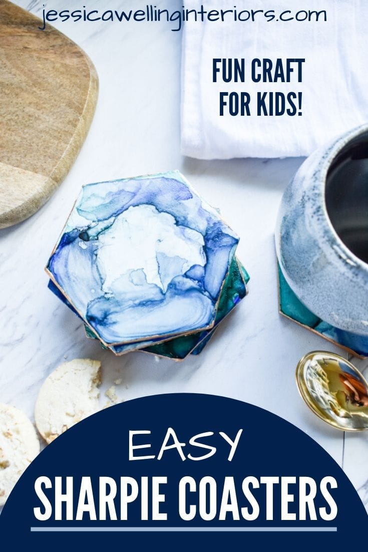 Easy DIY Coasters with Sharpies and Alcohol! - Jessica Welling Interiors