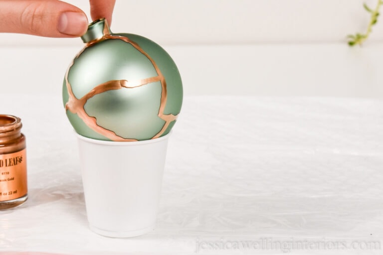 Easy Kintsugi DIY Christmas Ornaments - Jessica Welling Interiors