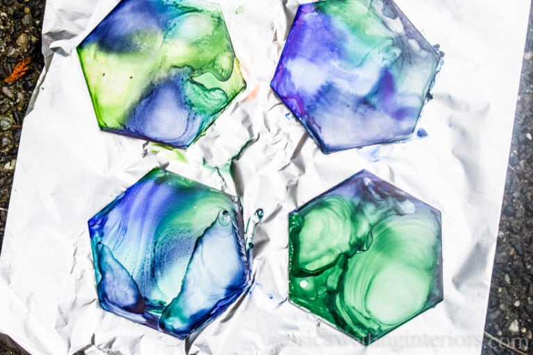 Easy DIY Coasters with Sharpies and Alcohol! - Jessica Welling Interiors