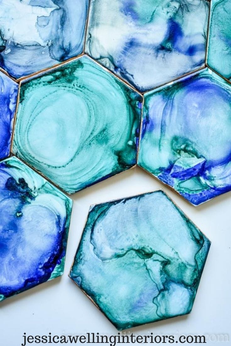 Easy DIY Coasters with Sharpies and Alcohol! - Jessica Welling Interiors