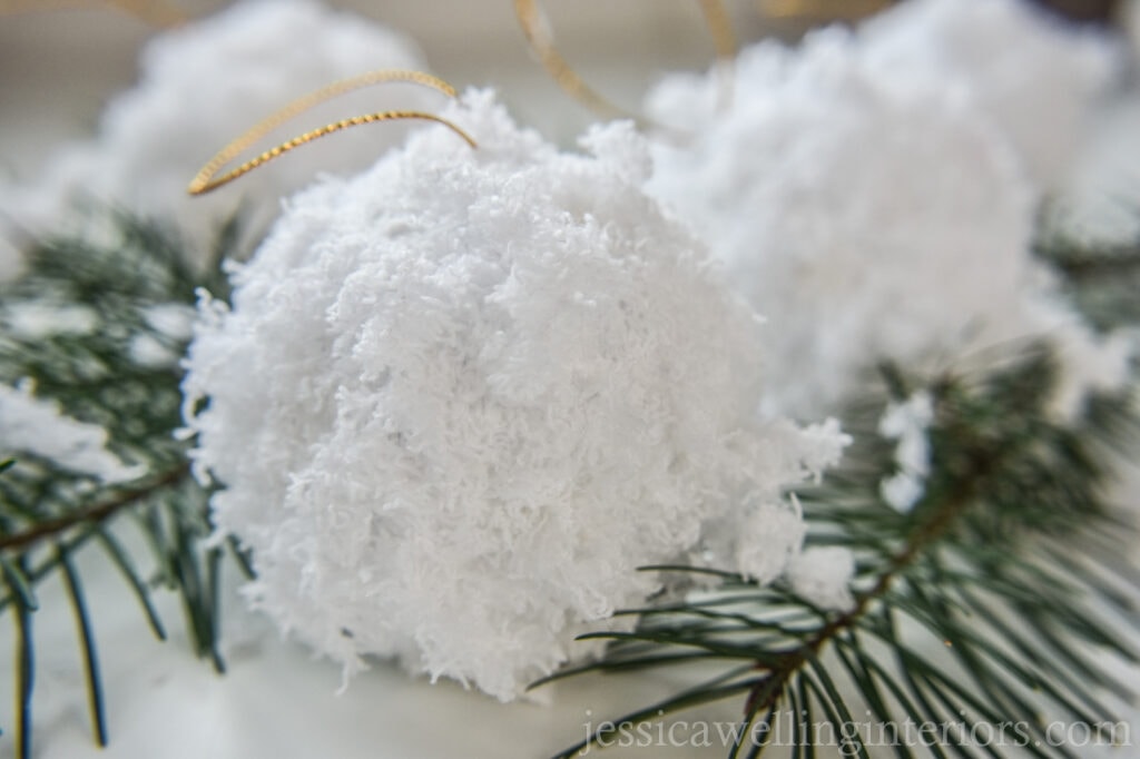 Fluffy Snowballs: Easy DIY Christmas Ornaments - Jessica Welling Interiors