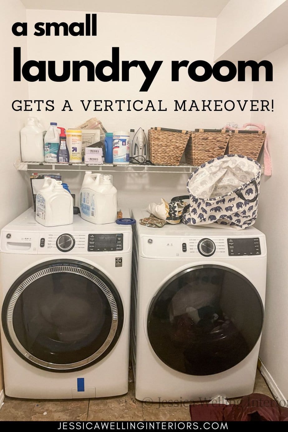 A Small Laundry Room Goes Vertical - Jessica Welling Interiors