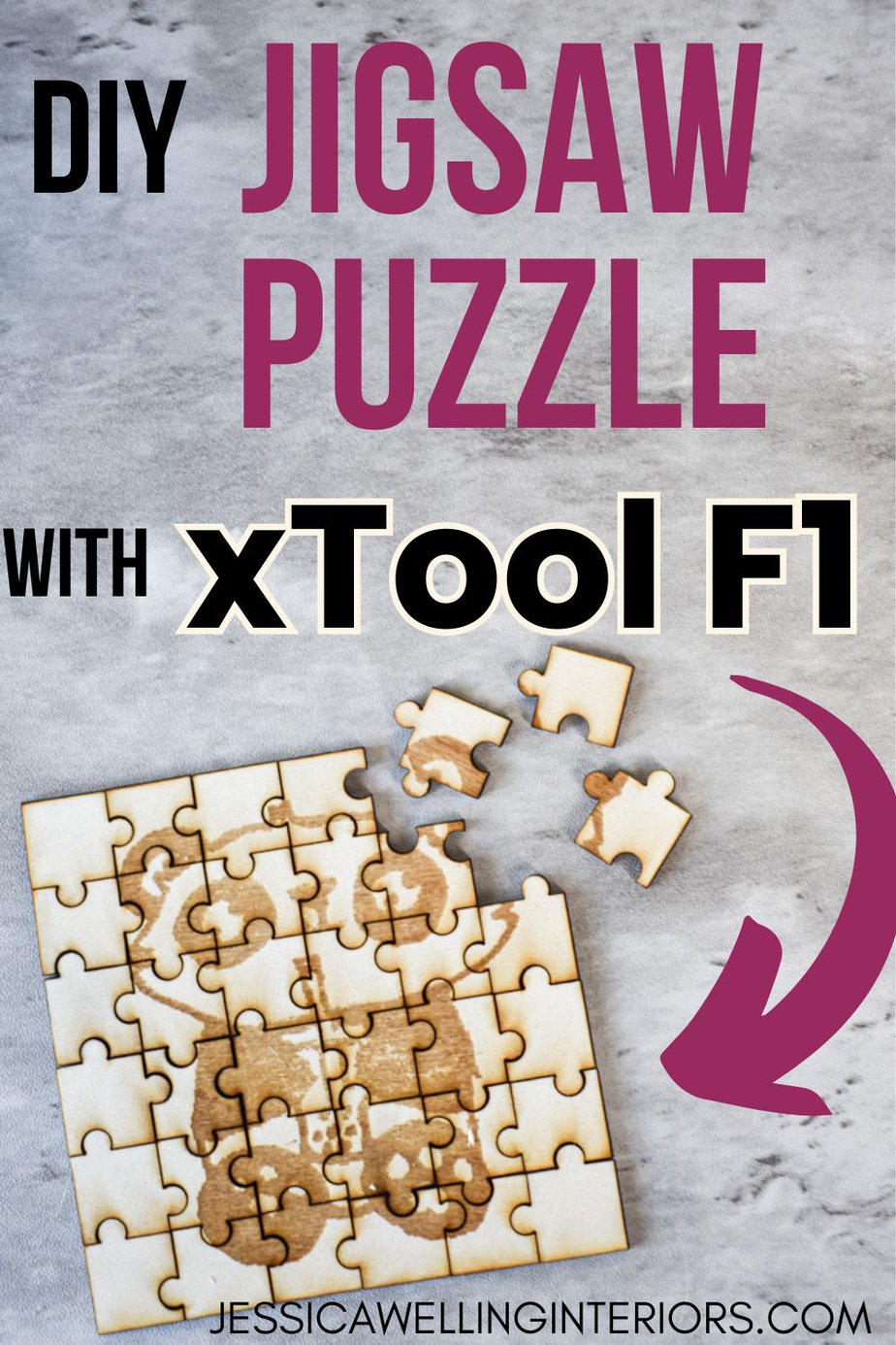 DIY Wood Jigsaw Puzzle with xTool F1 - Jessica Welling Interiors