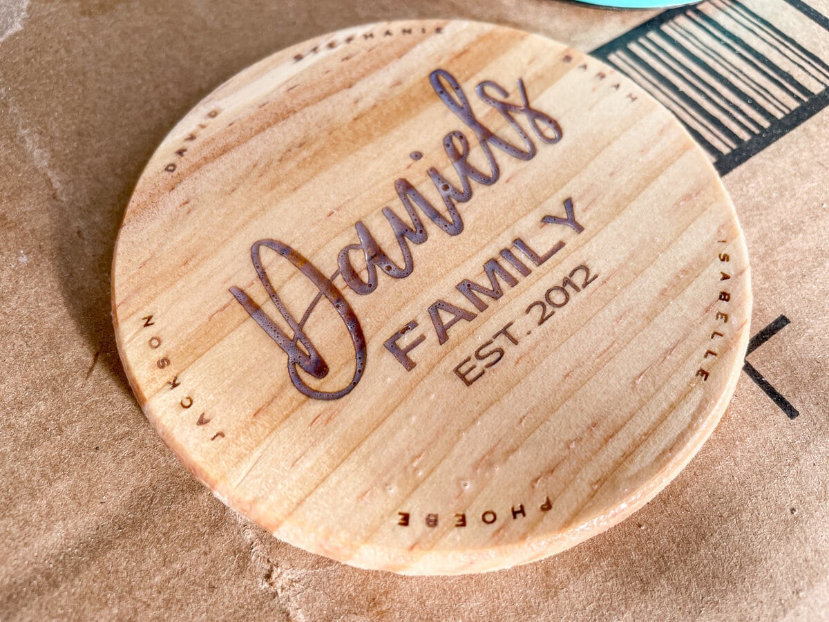 Engraved Wood Coasters with xTool F1 - Jessica Welling Interiors
