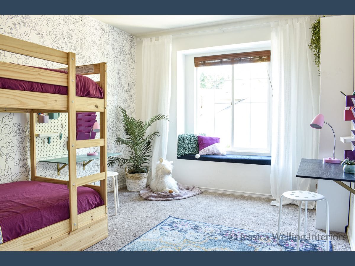 Shared Girls' Bedroom Makeover - Jessica Welling Interiors