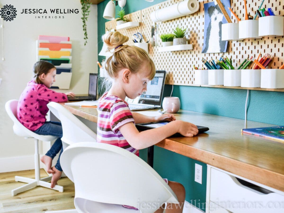 Homework Desk & Playroom - Jessica Welling Interiors