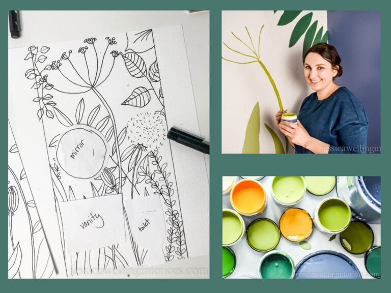 Powder Room Mural - Jessica Welling Interiors