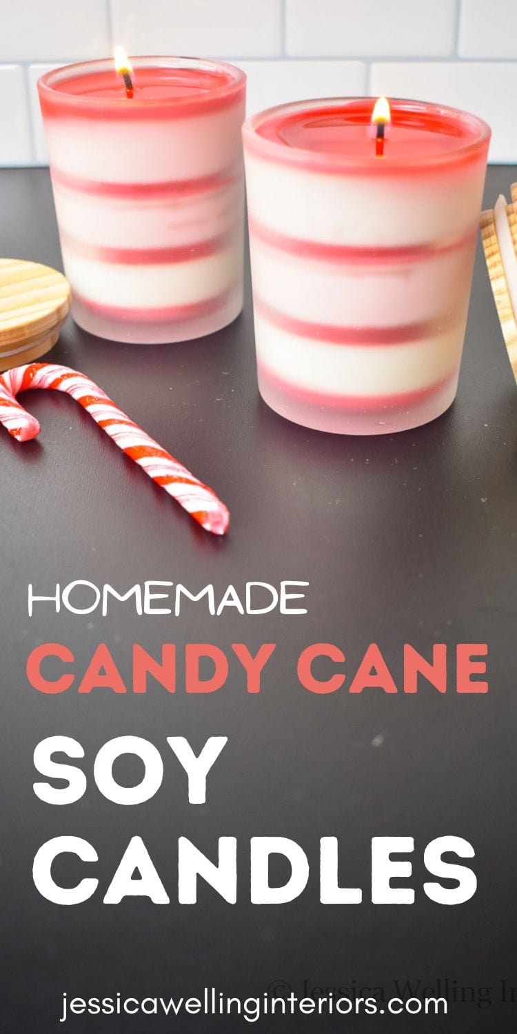 Peppermint Stripe Soy Candle Tutorial - Jessica Welling Interiors