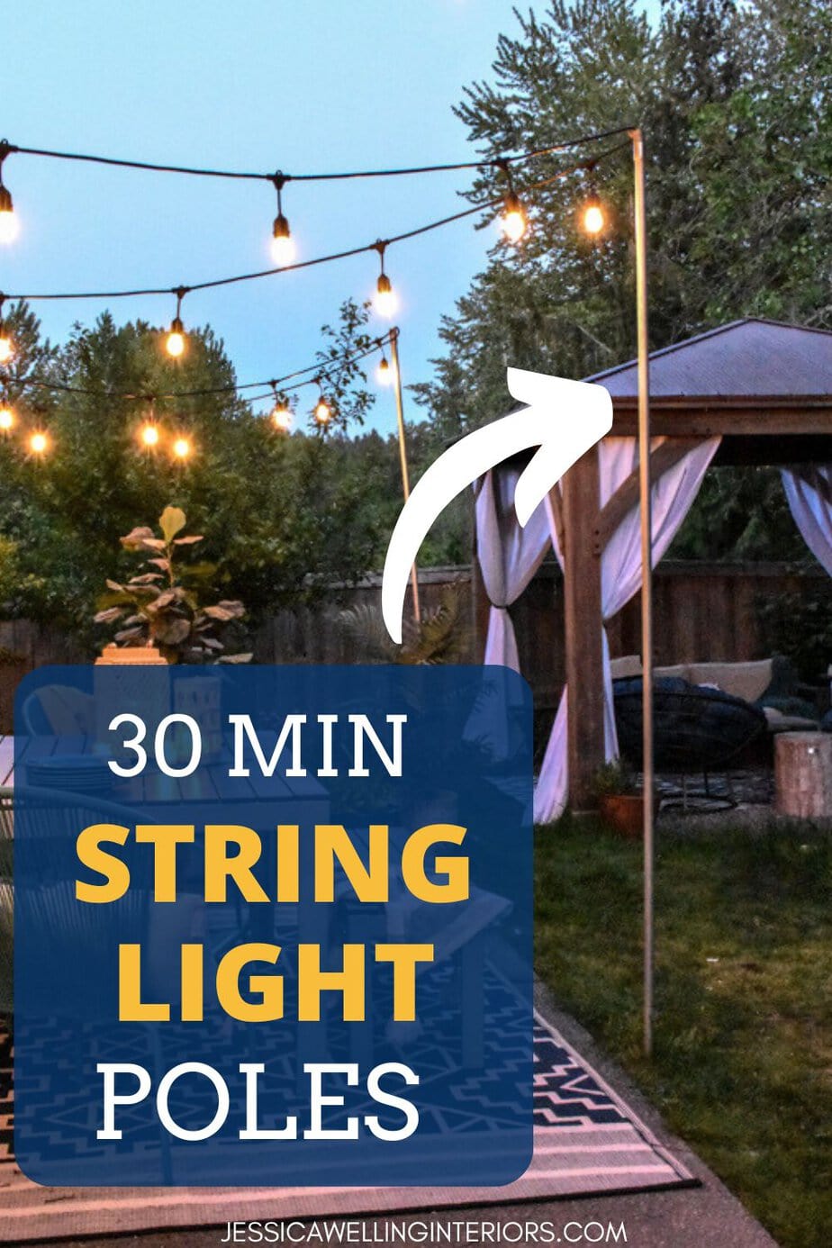 Easy DIY String Light Poles Tutorial - Jessica Welling Interiors